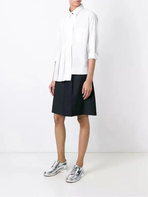 Junya Watanabe Belted Flared-leg Jeans With Pleated Front