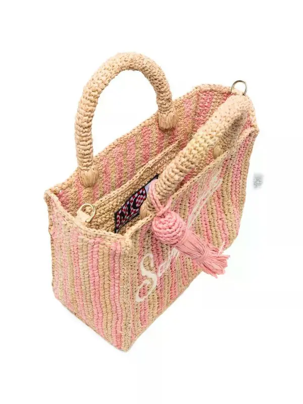 MC2 SAINT BARTH Mini Vanity Striped Tote Bag