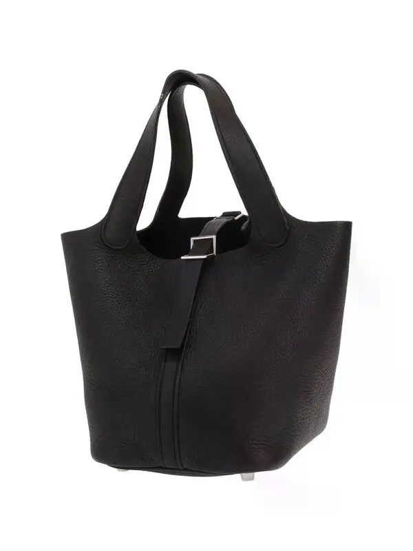 Hermès 2007 Picotin 18 Leather Tote Bag - Black