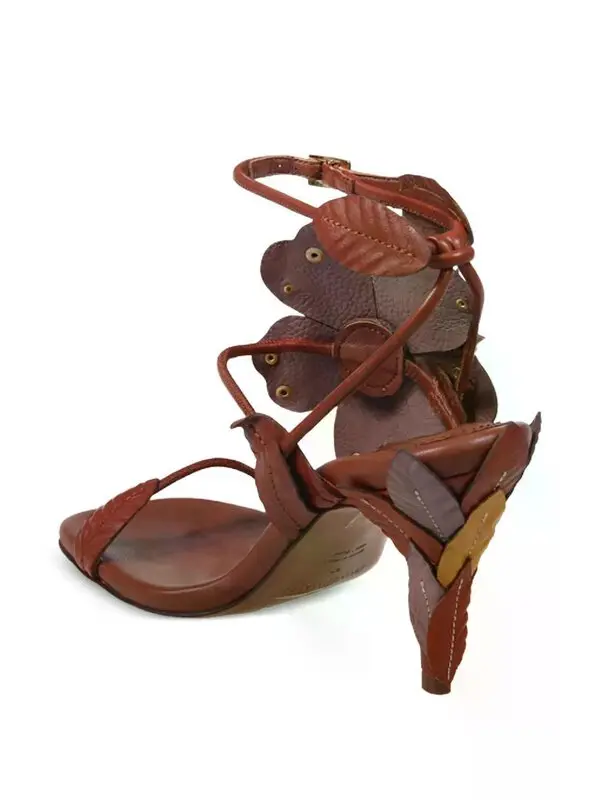 Zimmermann Brightside Floral-appliqué Leather Sandals