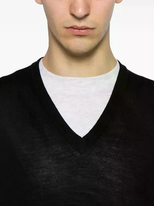 Tagliatore V-neck Fine Knit Jumper