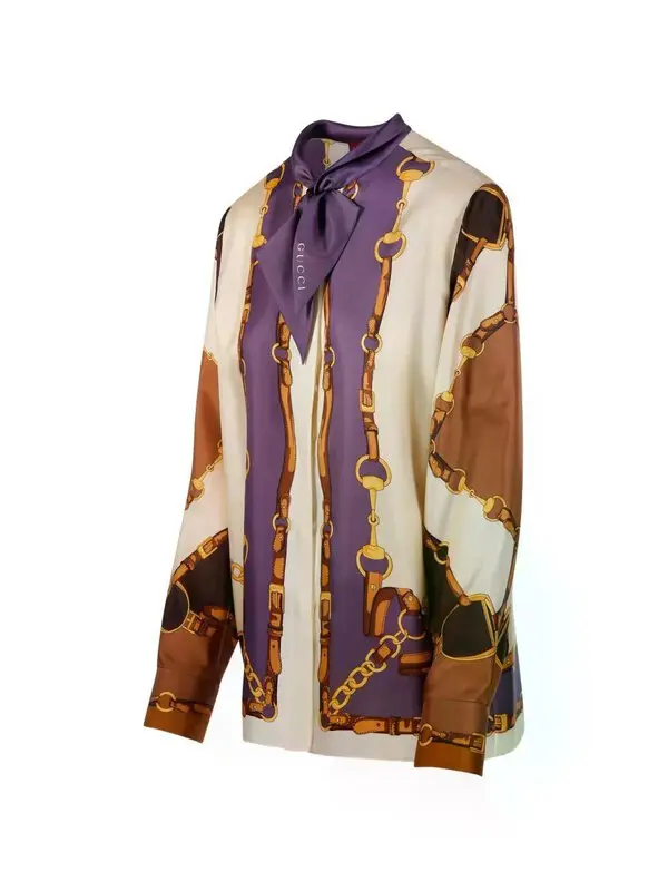 Gucci Printed Silk Twill Shirt
