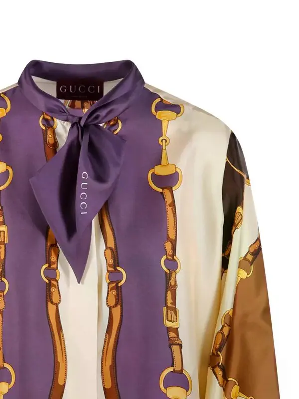 Gucci Printed Silk Twill Shirt