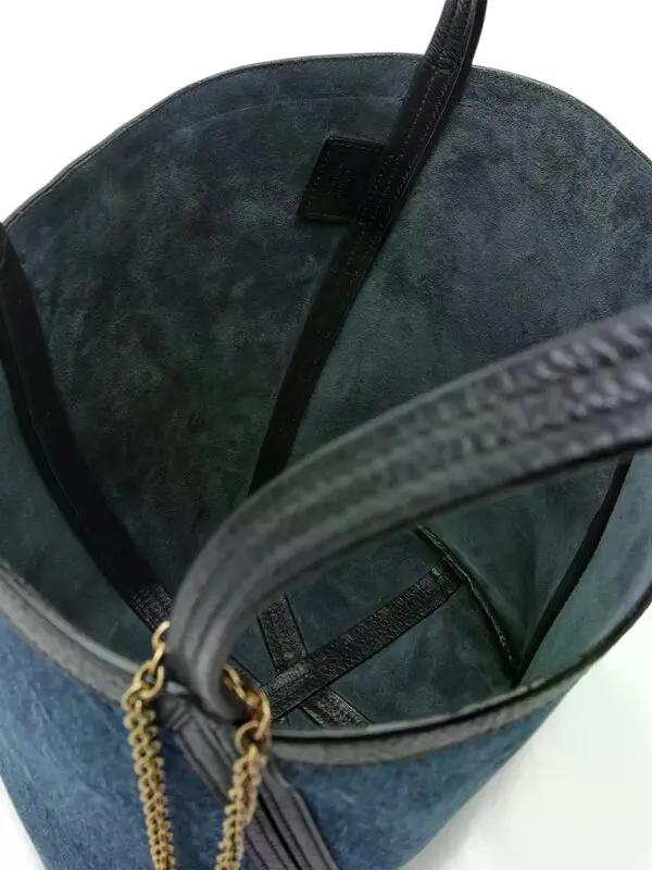 Chloé Spin Leather-trim Denim Tote