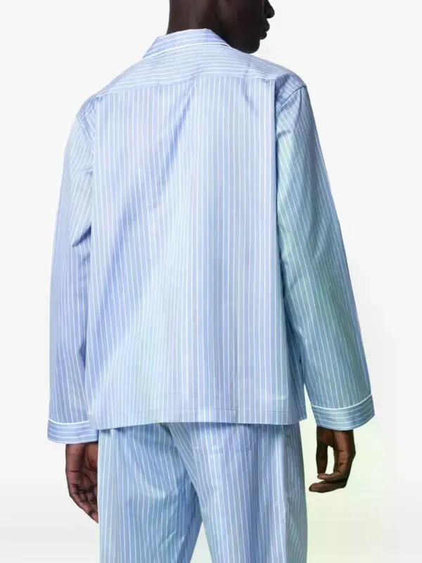TEKLA Striped Long-sleeve Pajama Shirt