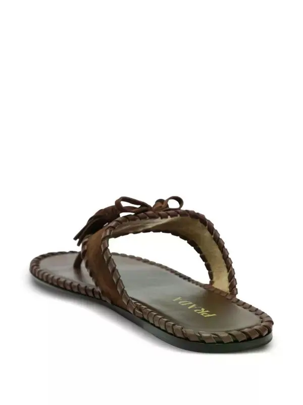 Prada Braided Suede Tassel Sandals