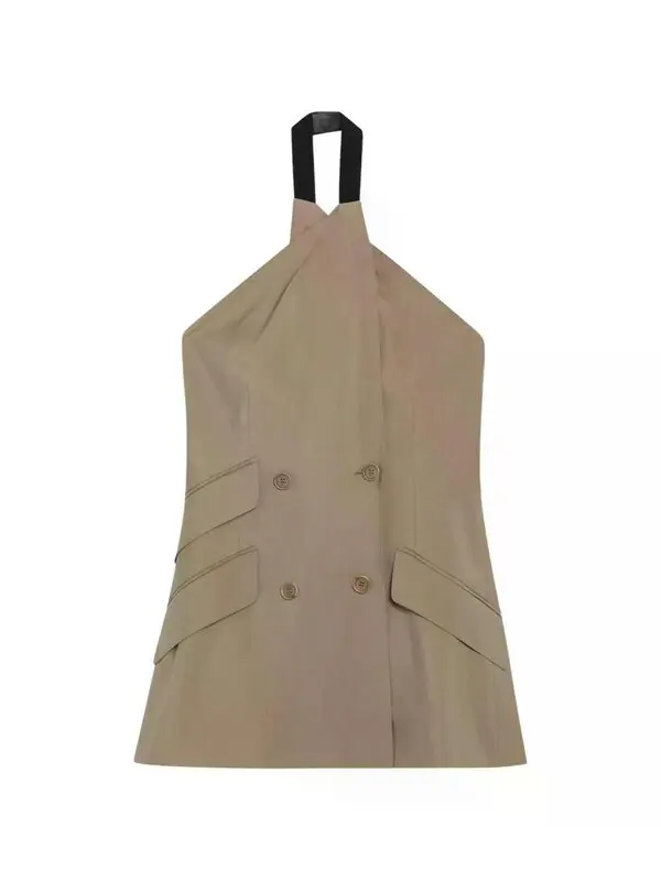 Max Mara Nuraghe Double-breasted Halterneck Top - Neutrals
