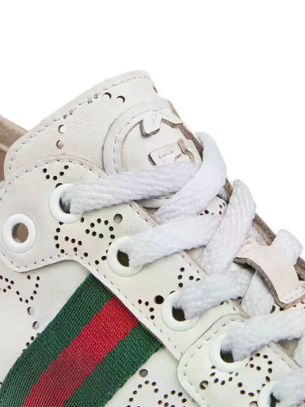 Gucci Gg Perforated Sneakers - White