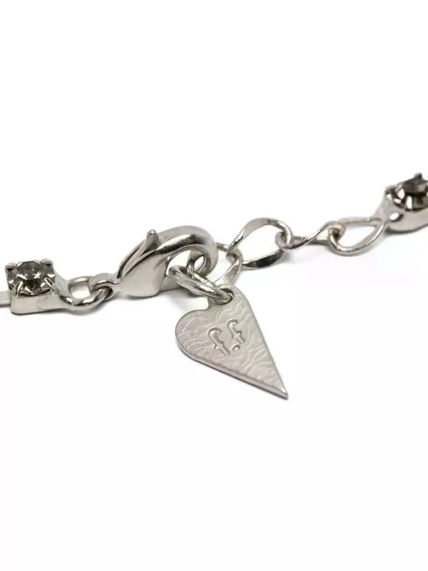FORTE_FORTE Crystal Embellished Heart Charm Necklace
