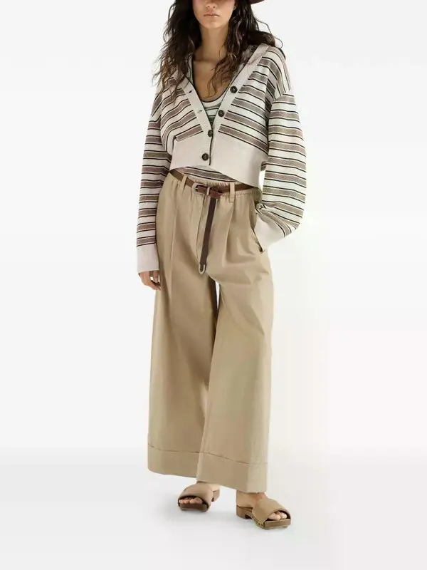 Brunello Cucinelli Cotton Cardigan With Stripes