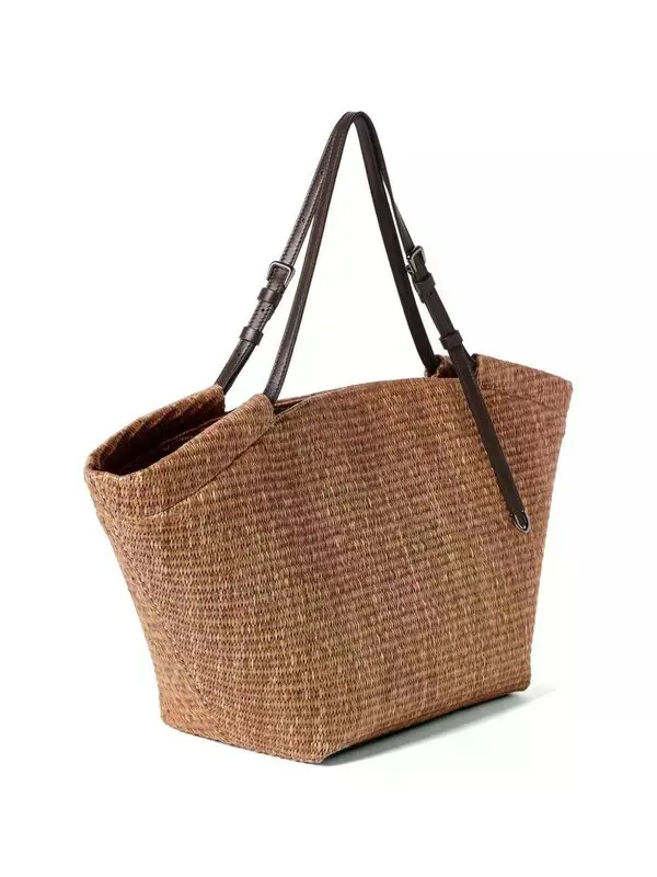 Brunello Cucinelli Large Pannier In Techno Cotton Raffia