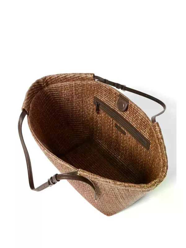 Brunello Cucinelli Large Pannier In Techno Cotton Raffia
