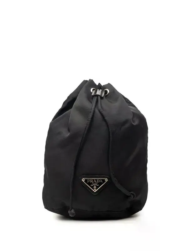 Prada 2000-2013 Tessuto Drawstring Pouch - Black