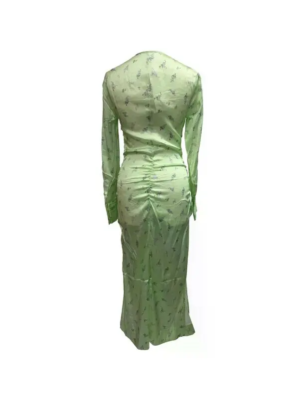 GANNI 2023 Floral Print Ruched Dress