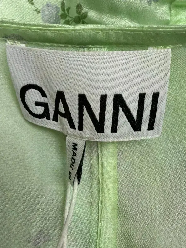 GANNI 2023 Floral Print Ruched Dress