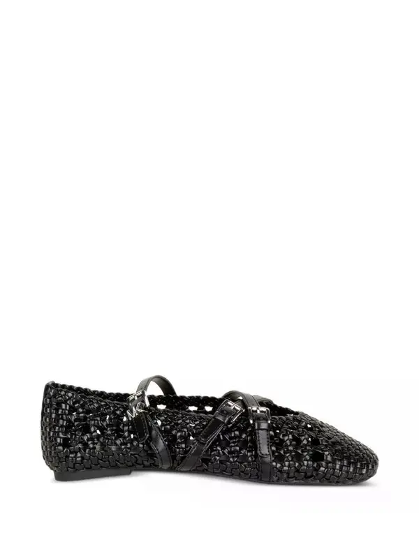 Michael Kors Woven Buckle-strap Ballet Flats
