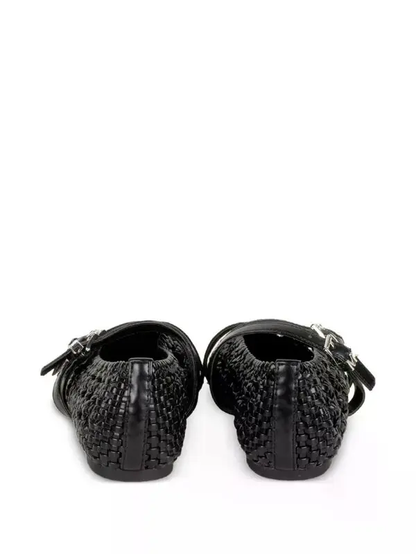 Michael Kors Woven Buckle-strap Ballet Flats