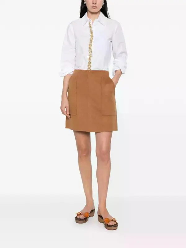 MAISON123 Camellia Patch Pockets Mini Skirt