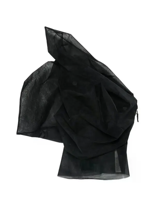 Rick Owens Asymmetric Draped Top - Black