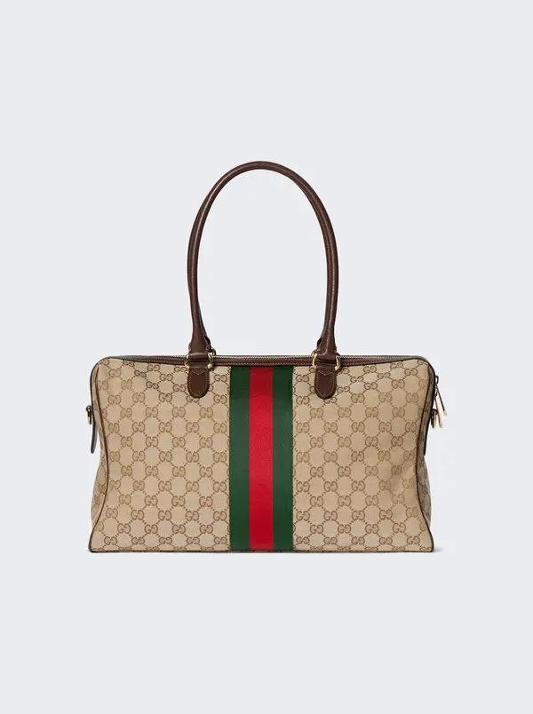 Gucci Large Boston Bag In Gg Canvas