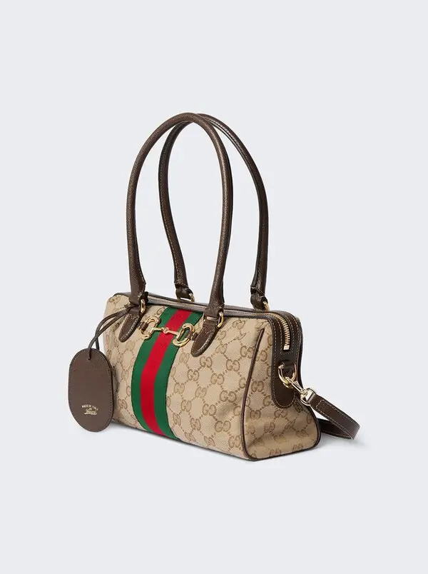Gucci Medium Boston Bag In Gg Canvas - Sand