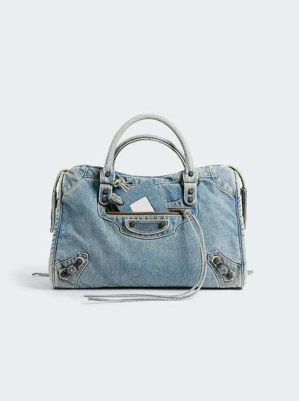 Balenciaga Le City Bag Medium Washed Denim - Blue