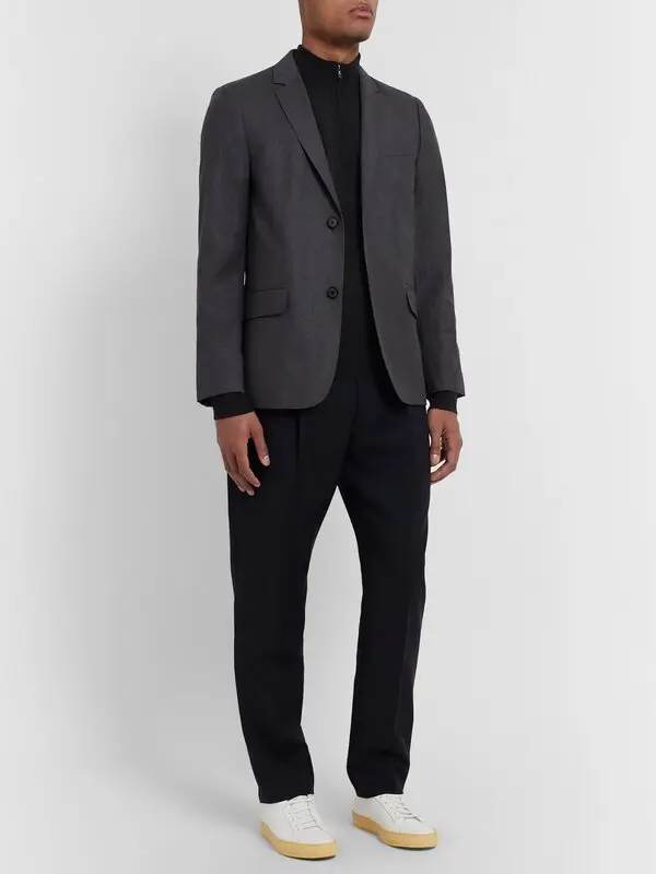 John Smedley Tapton Slim-fit Merino Wool Half-zip Sweater - Black