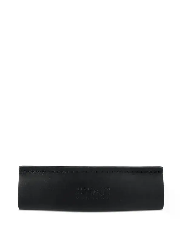 MAISON MARGIELA Logo-detail Leather Hair Clip - Black