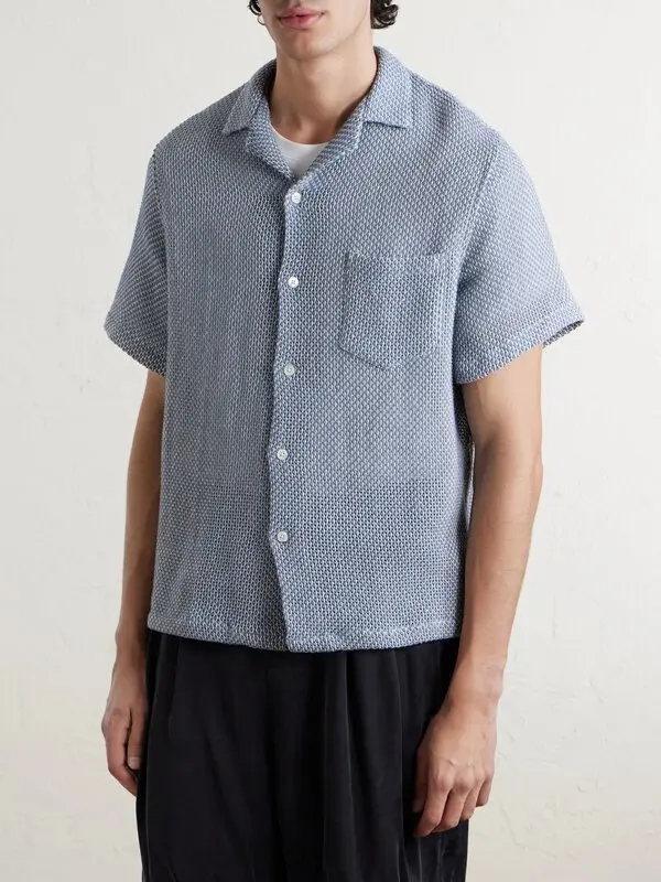 Portuguese Flannel Agora Camp-collar Cotton-blend Shirt