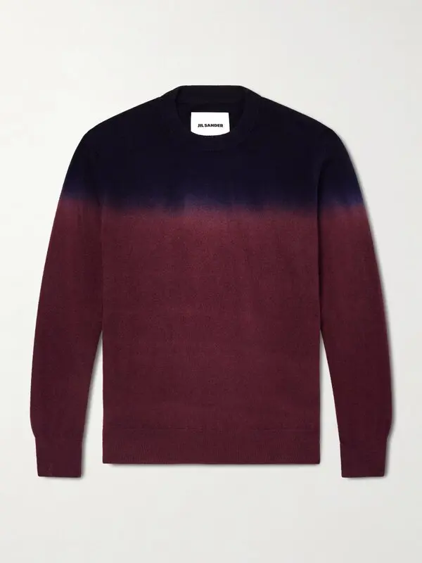 JIL SANDER Dégradé Wool Sweater - Burgundy