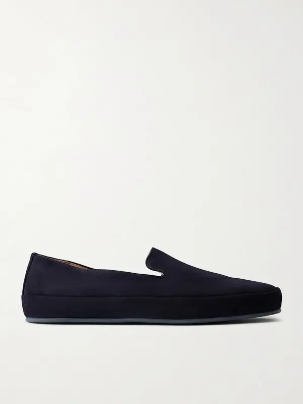 Mulo Evening Suede Loafers - Blue
