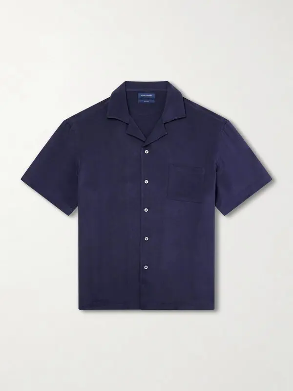 Thom Sweeney Camp-collar Silk Shirt