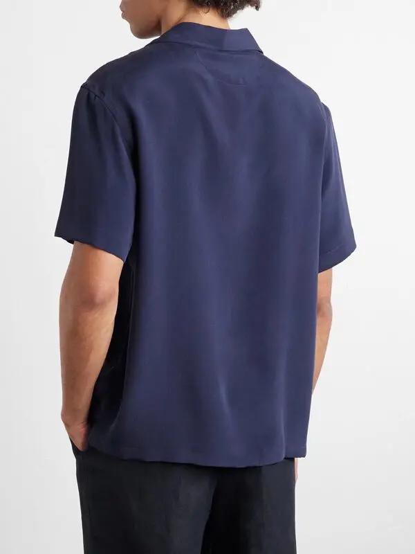 Thom Sweeney Camp-collar Silk Shirt