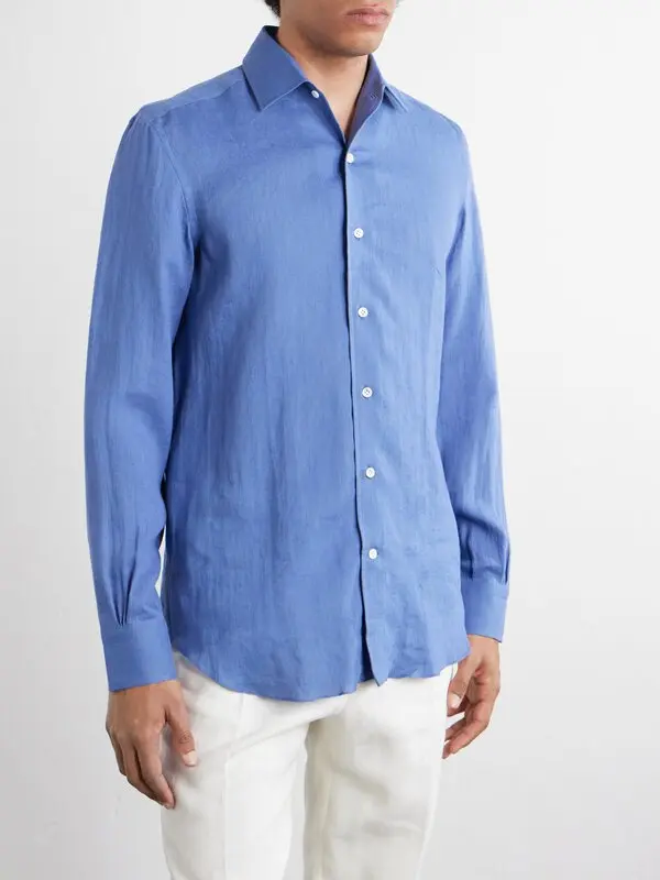 Thom Sweeney Linen Shirt - Blue