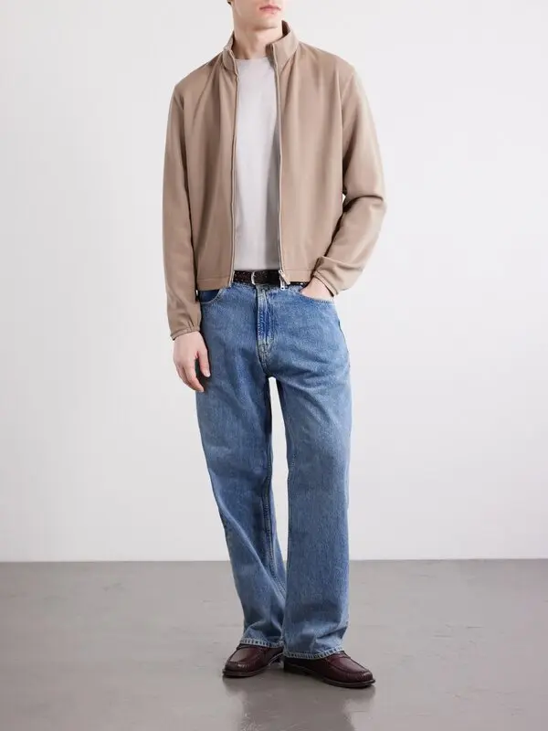 Zegna Honeycomb-knit Cotton, Wool And Silk-blend Zip-up Sweater