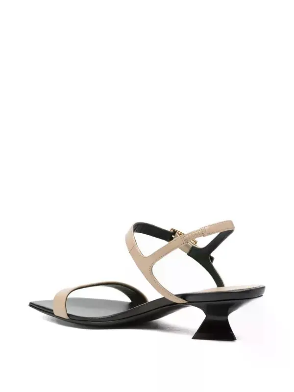 SERGIO ROSSI Square-toe Buckle-fastening Sandals - Neutrals
