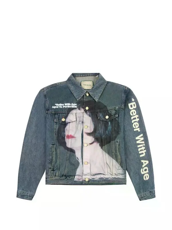 BETTER WITH AGE Graphic-print Denim Jacket