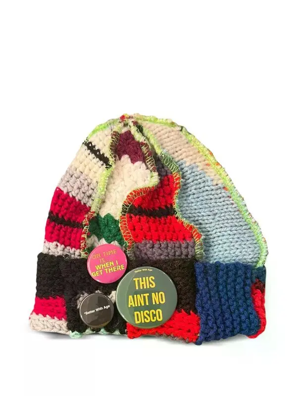 BETTER WITH AGE Nani's Bespoke Chapeau Patchwork Beanie Hat - Multicolour