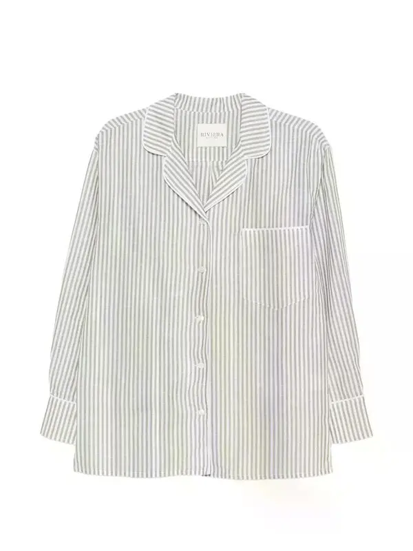 RIVIERA Striped-print Shirt - White