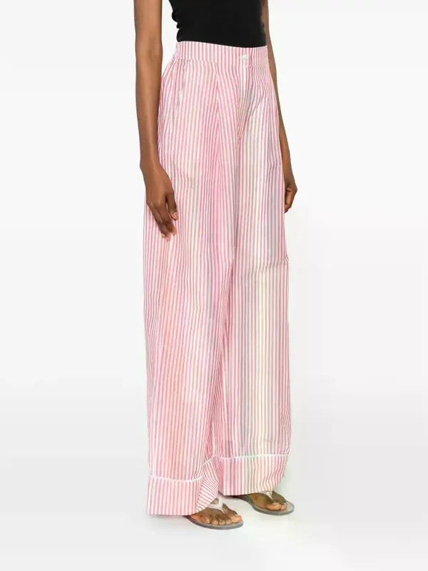 RIVIERA Striped Wide-leg Pants - Red