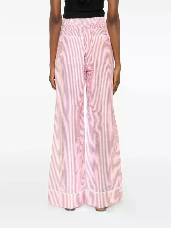 RIVIERA Striped Wide-leg Pants - Red