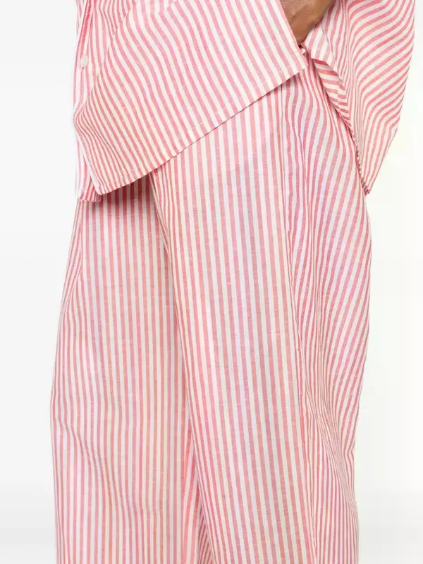RIVIERA Striped Wide-leg Pants - Red