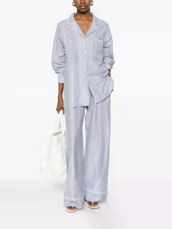 RIVIERA Striped Pattern Shirt - Blue