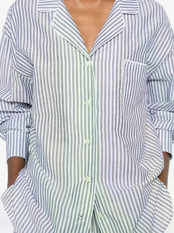 RIVIERA Striped Pattern Shirt - Blue