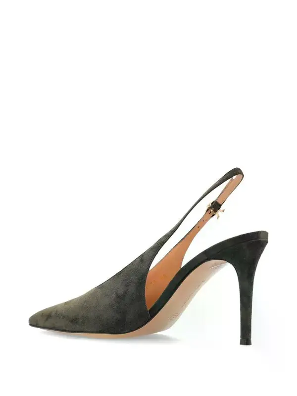 GIANVITO ROSSI Robbie Suede Slingback Pumps - Green