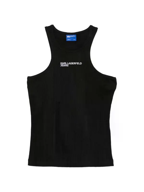 Karl Lagerfeld Logo-print Ribbed-knit Top