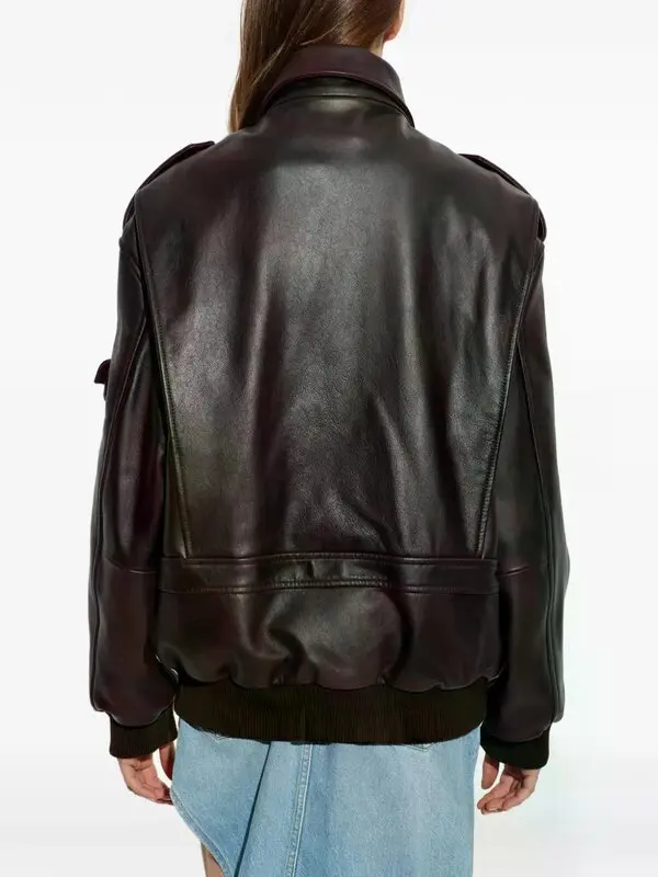 Coperni Leather Epaulette-detail Jacket - Brown