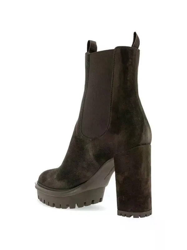 GIANVITO ROSSI Barry Suede Platform Ankle Boots - Green