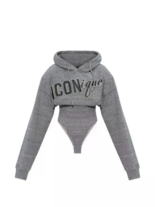 Dsquared2 Marl Logo Patch Hoodie Bodysuit