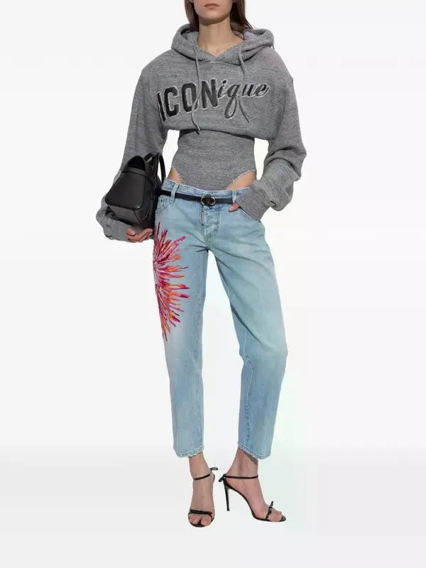 Dsquared2 Marl Logo Patch Hoodie Bodysuit